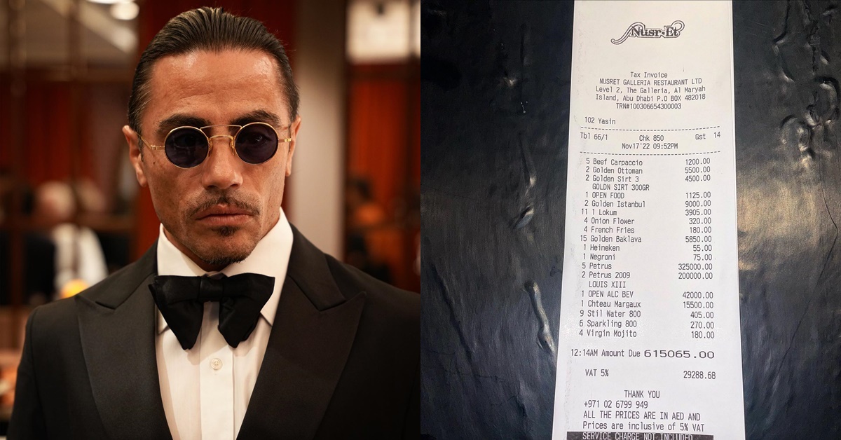 Salt Bae, chef celebridade, polemiza ao cobrar quase R$ 900 mil por jantar